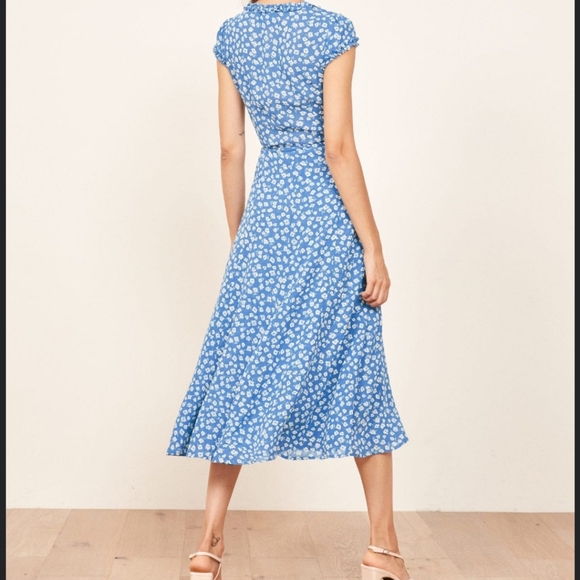 Reformation | Dresses | Reformation Blue Floral Midi Dress | Poshmark